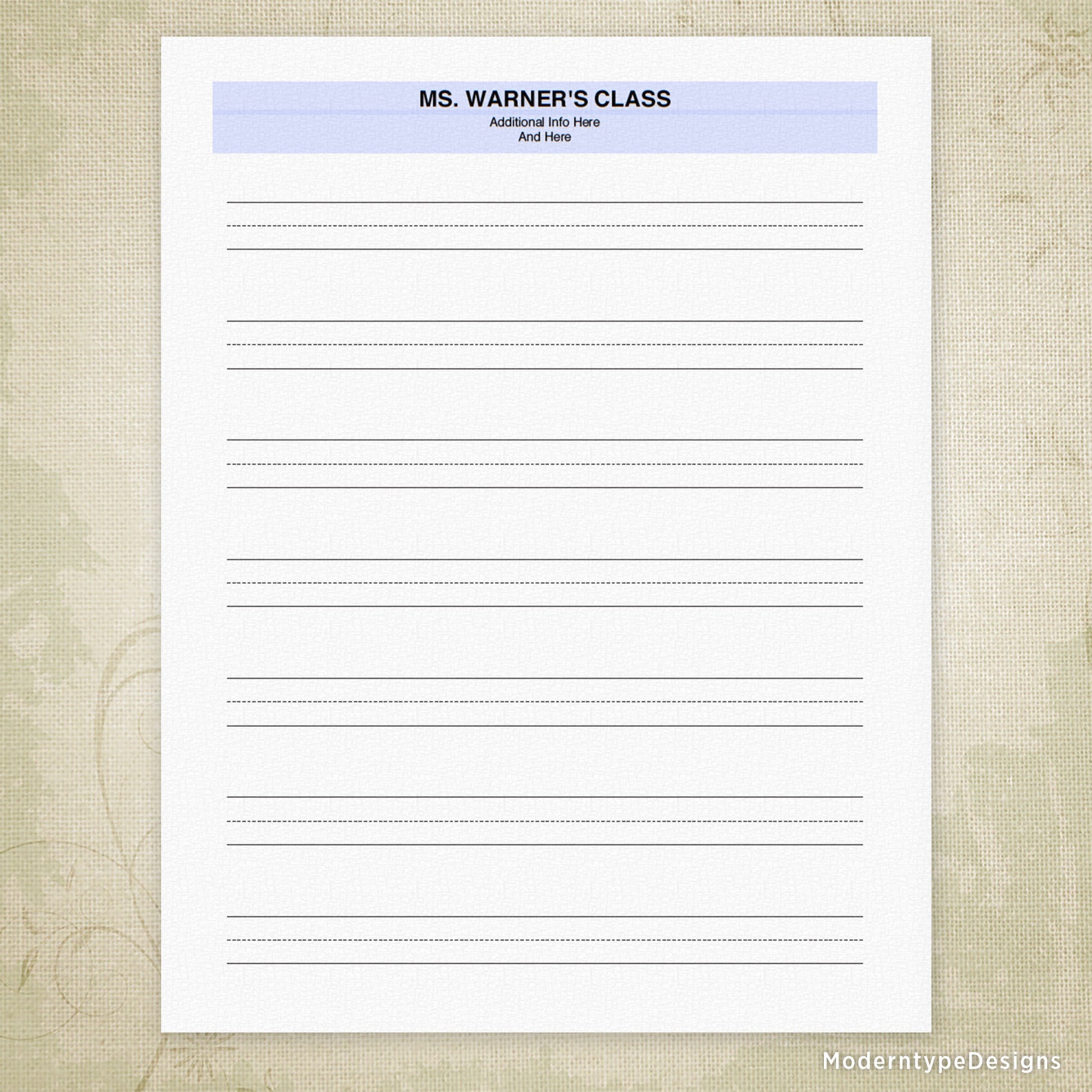 Handwriting Practice Printable Sheet, Alphabet With Lines, Write ...