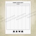 Rummy Game Score Sheets, Printable, Digital Download Chart, Gam006 ...