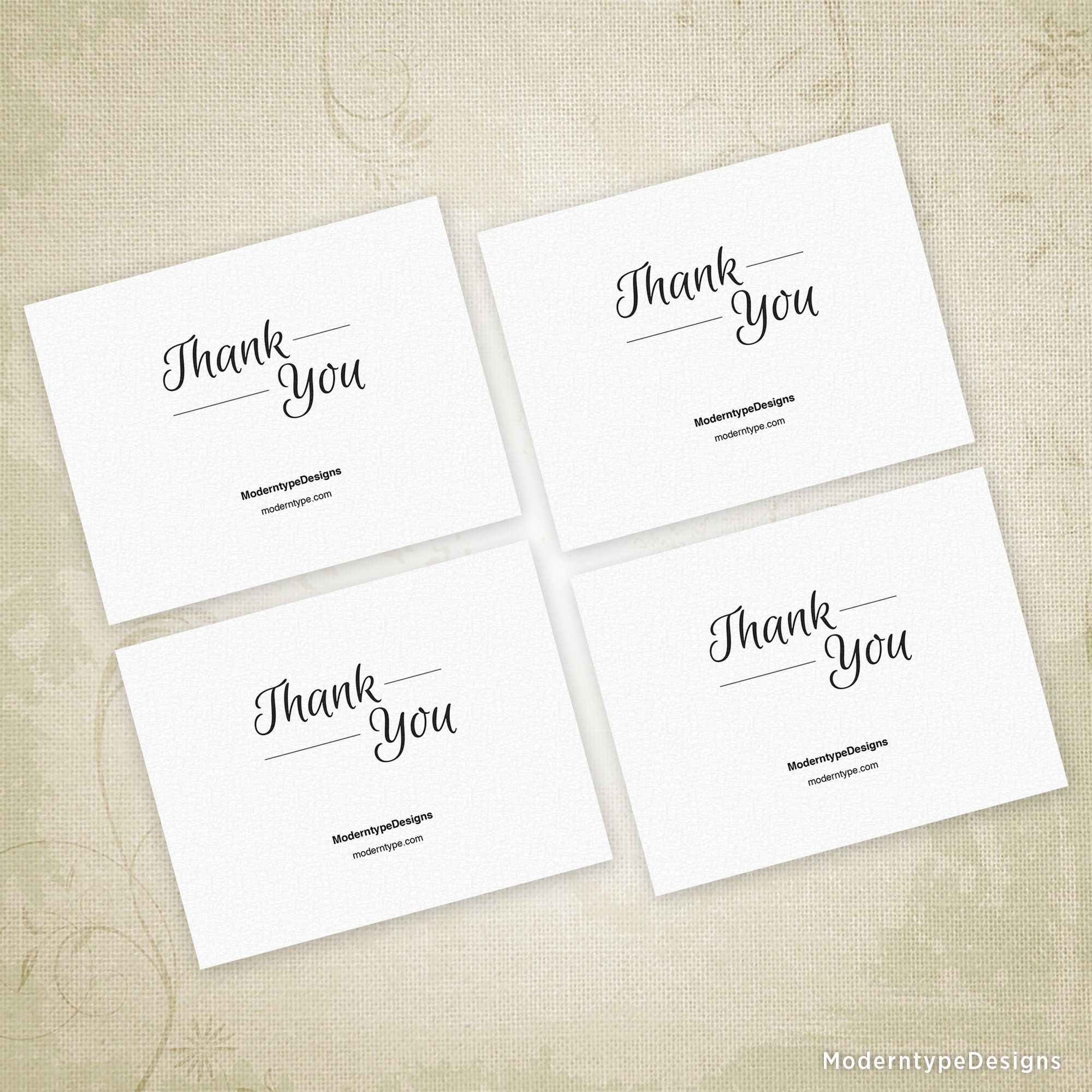 Simple Thank You Card Printable for 5.5 X 4.25, Notecards, Thank You ...