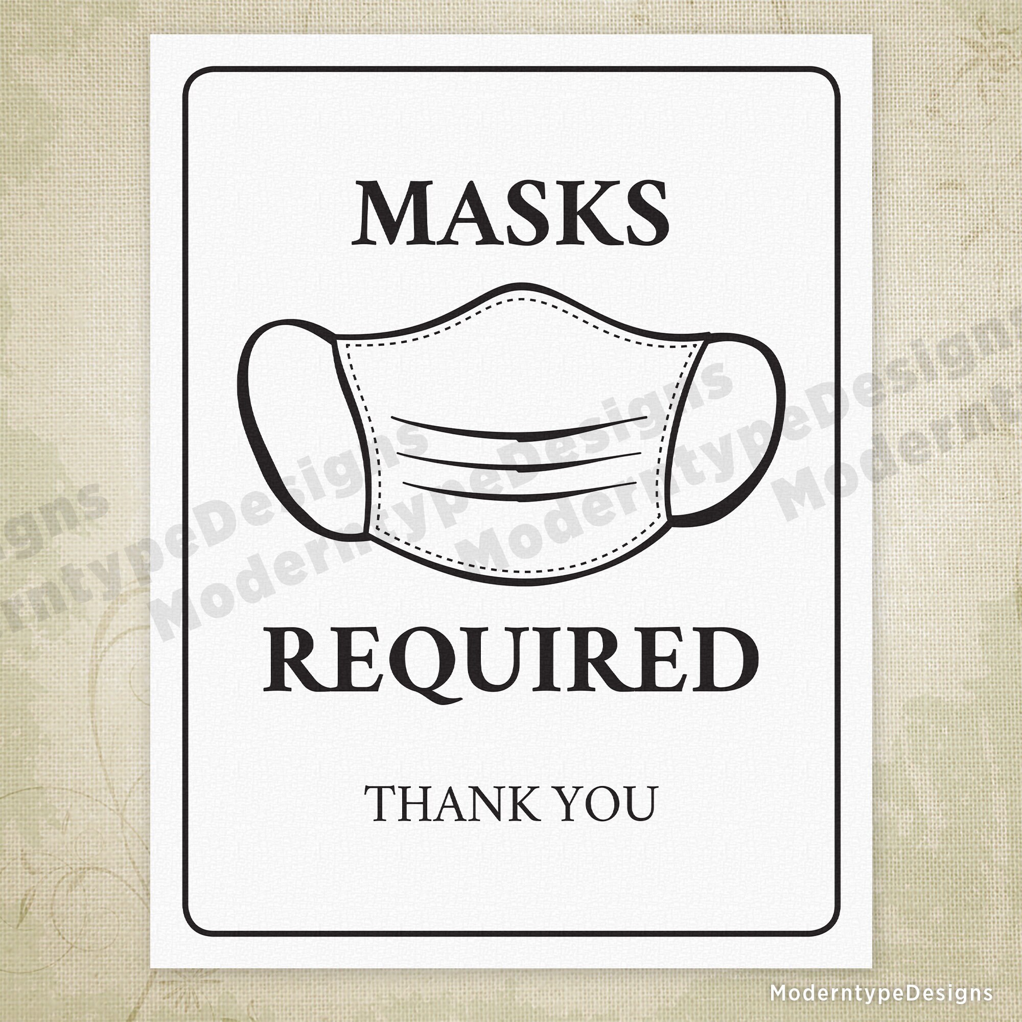 Masks Required Printable Sign, Business Window Poster, Social ...