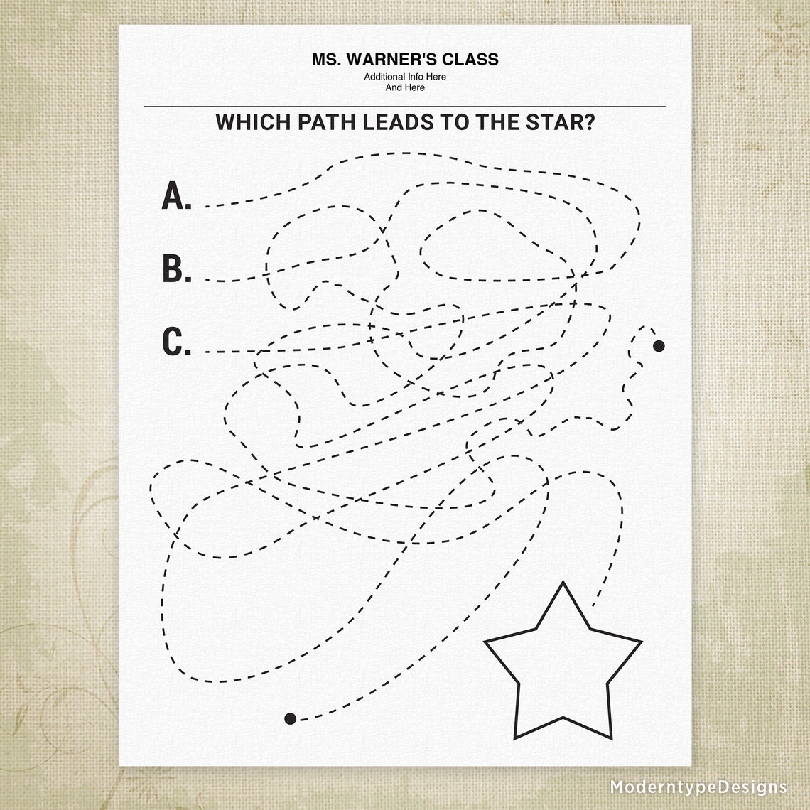 Find the Path to the Shape Printable Teacher Find It Puzzle - Etsy