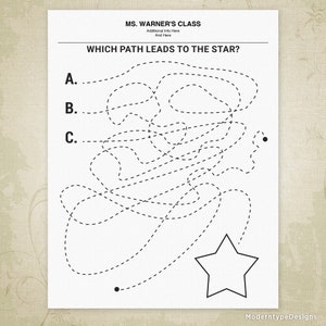 Find the Path to the Shape Printable, Teacher Find It Puzzle, Child ...