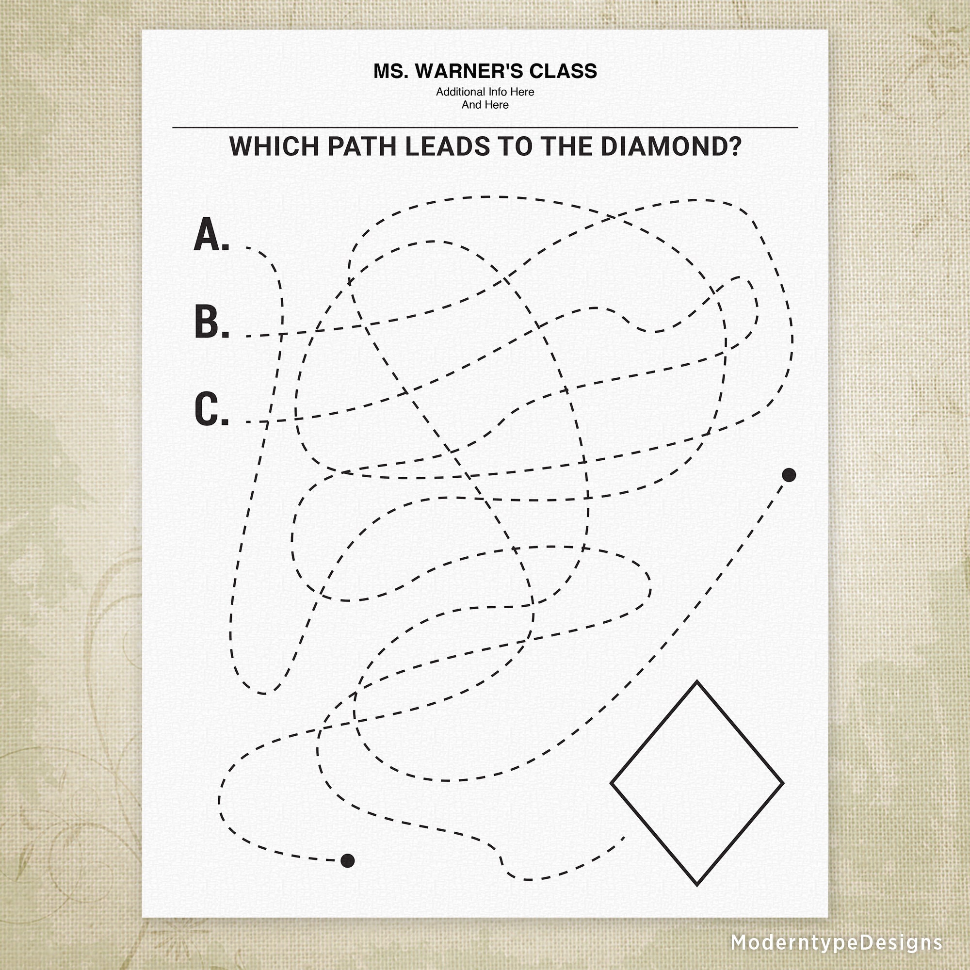 Find the Path to the Shape Printable Teacher Find It Puzzle - Etsy