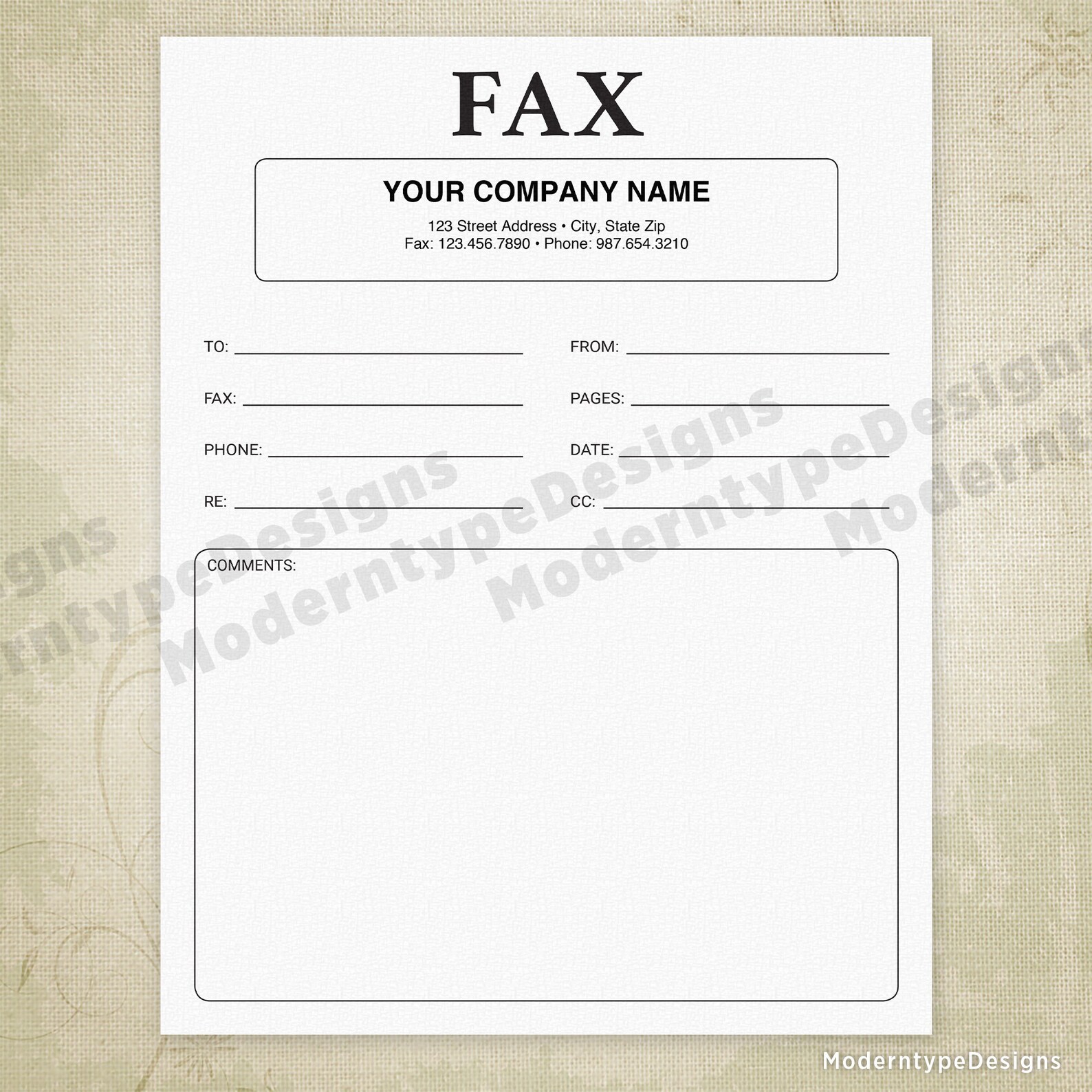Fax Cover Sheet Printable Form, Editable Facsimile Page for Faxing ...