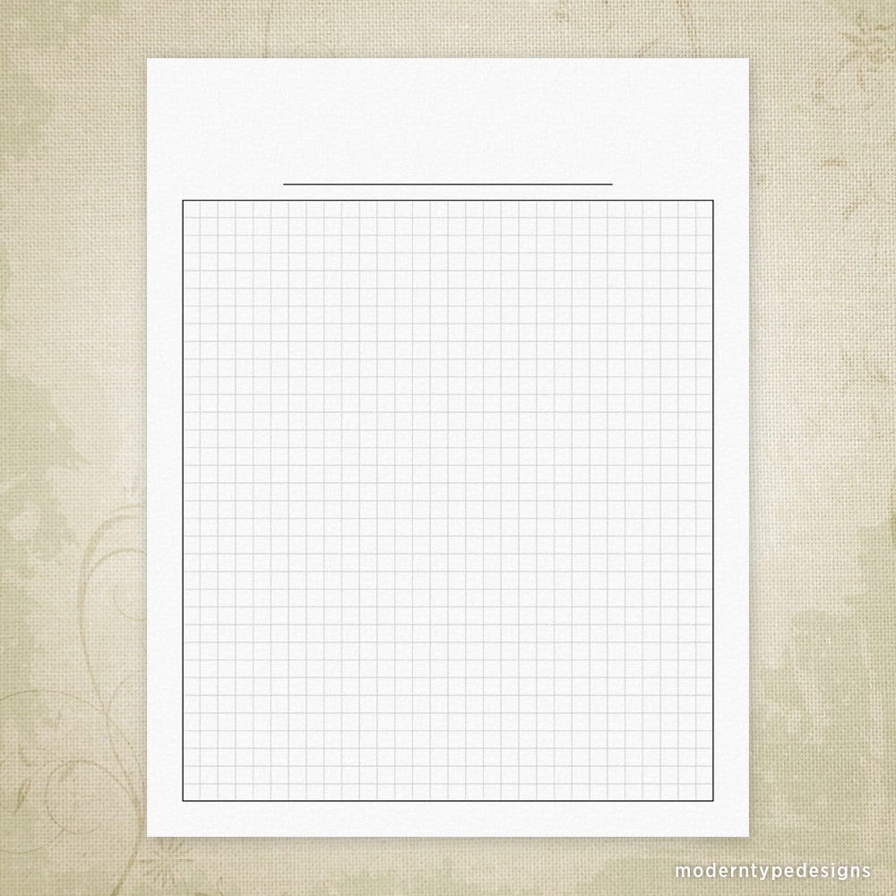 Blank Graph Paper Printable Digital Download for Clipboard, Lines ...