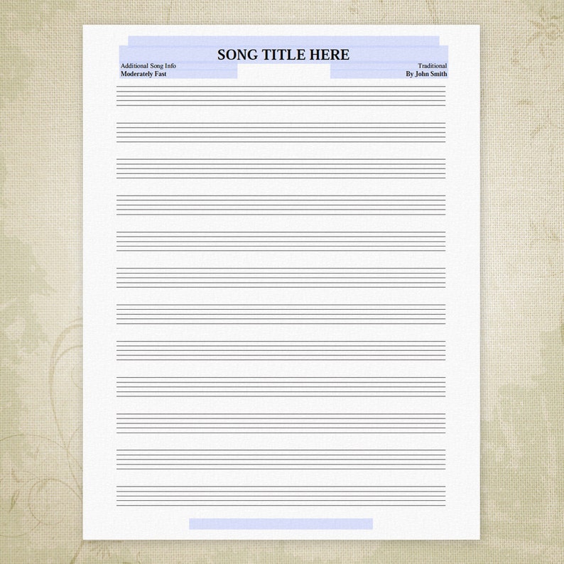 Music Staff Bar Charts Printable, Manuscript, Staves, Sheet Music ...