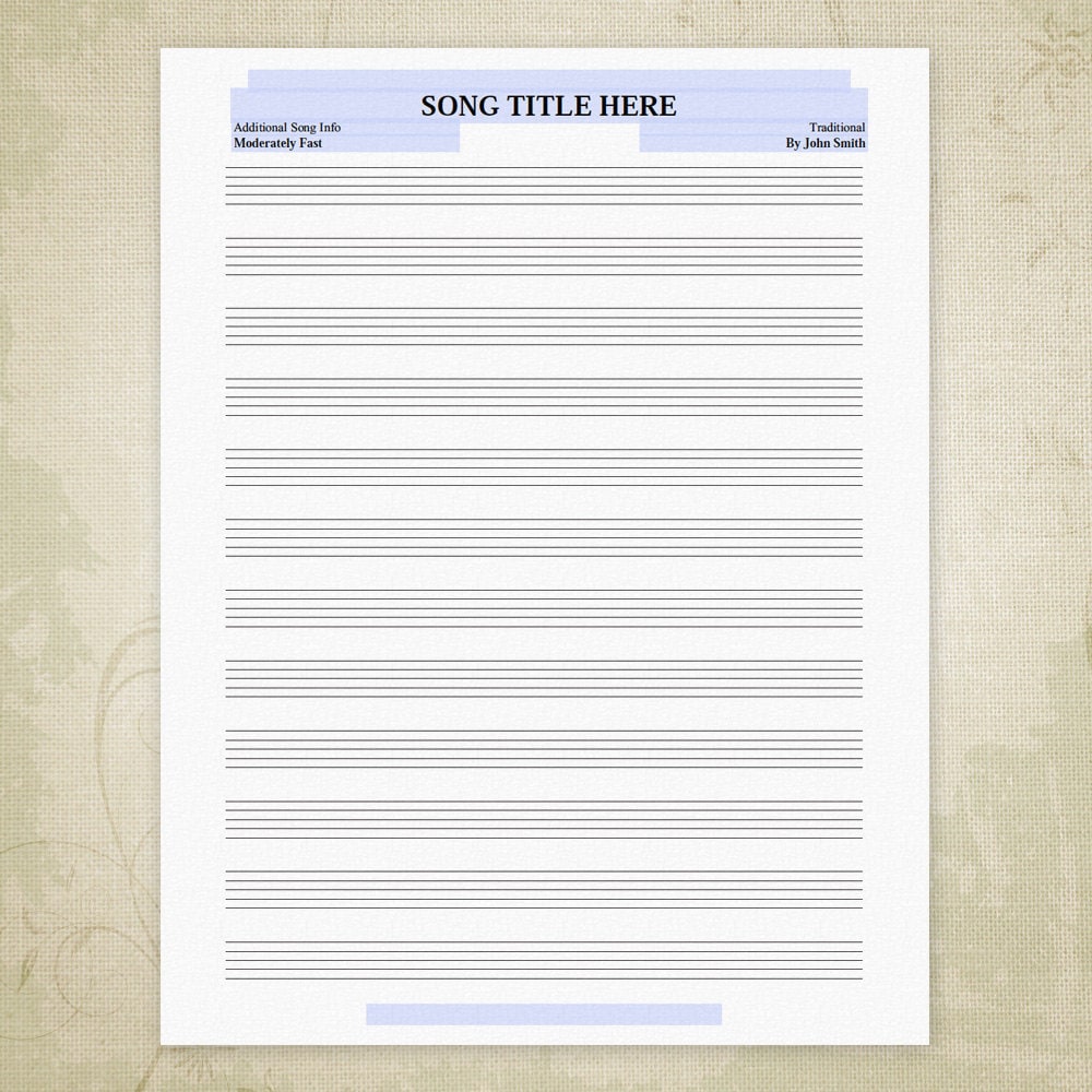 Music Staff Bar Charts Printable, Manuscript, Staves, Sheet Music ...