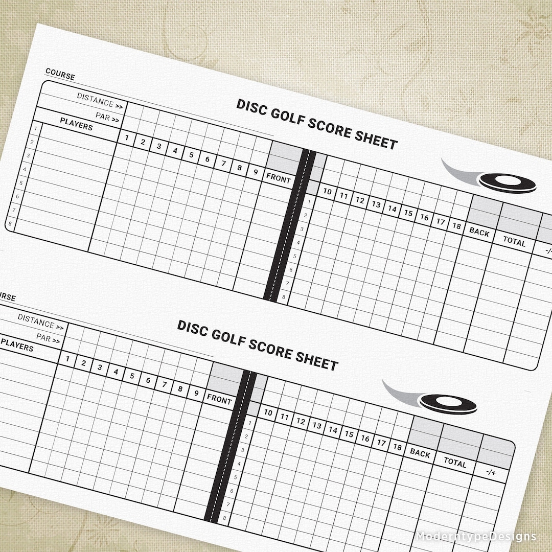 Disc Golf Score Sheet Printable: 18 Holes, 8 Players (digital File) - Etsy