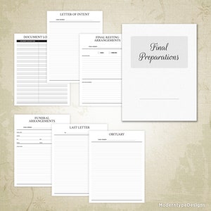 End of Life Planner Kit Printable, Advanced Care, Event of Death, Final ...