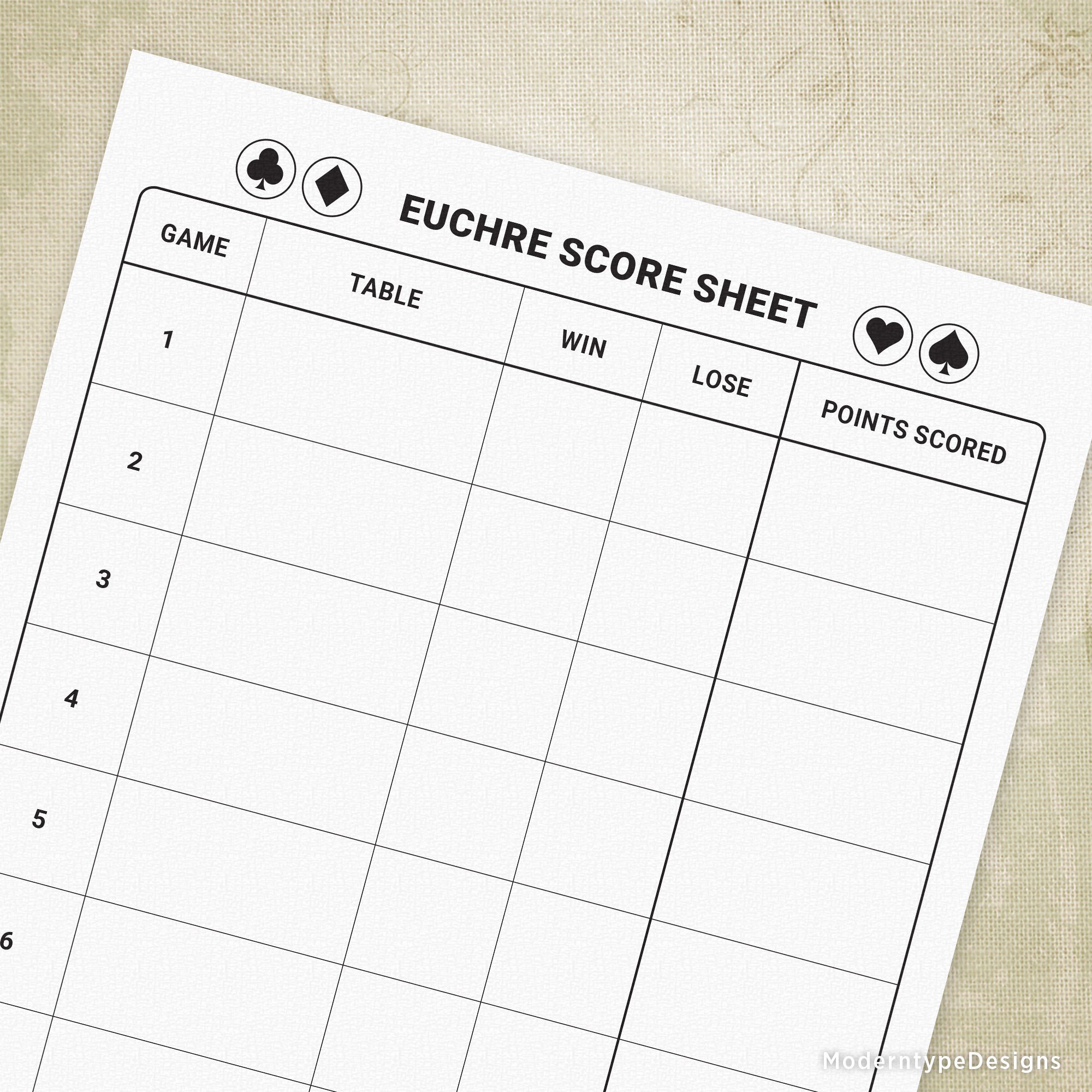 12 Person Euchre Score Sheets My XXX Hot Girl