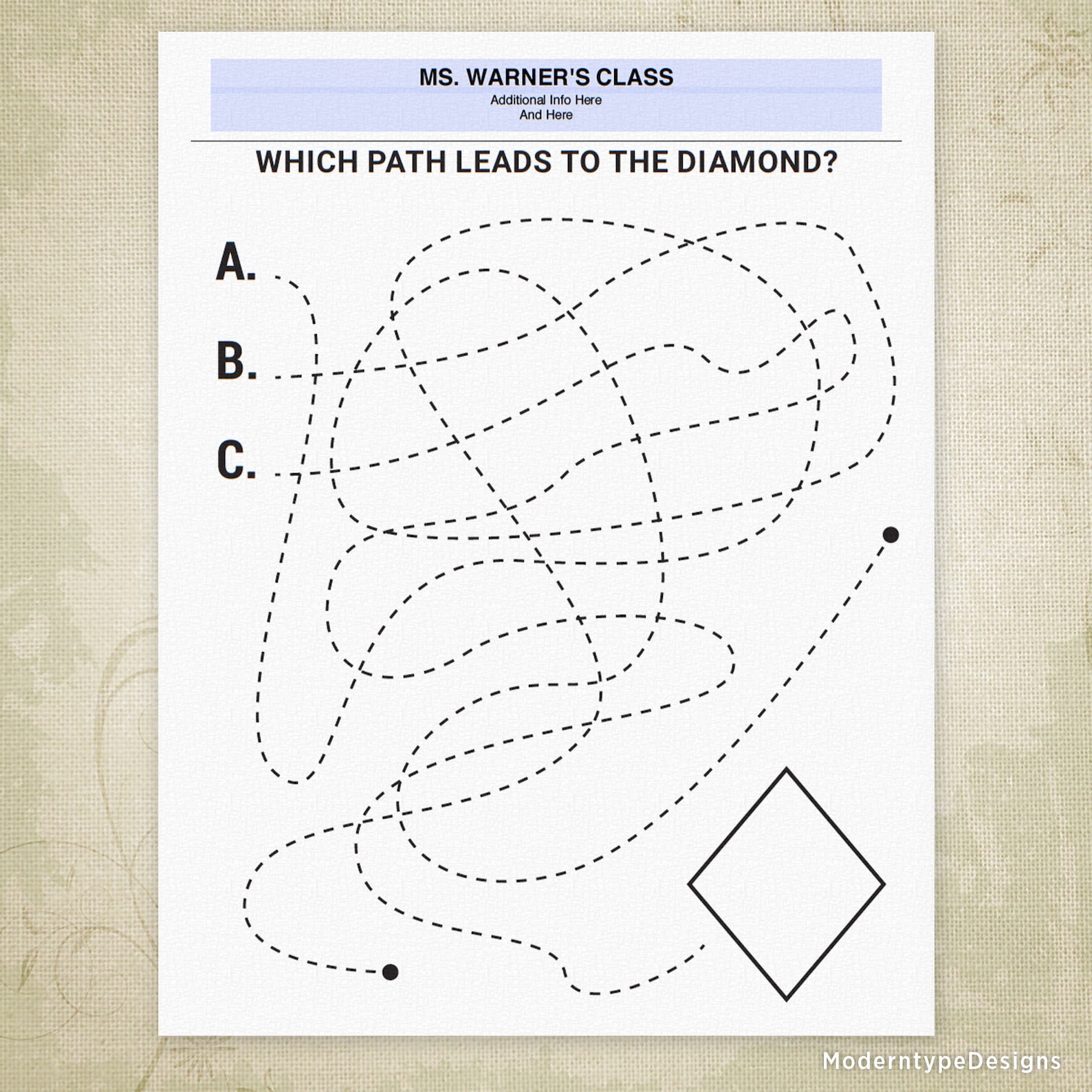 Find the Path to the Shape Printable Teacher Find It Puzzle - Etsy