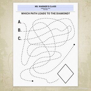 Find the Path to the Shape Printable, Teacher Find It Puzzle, Child ...