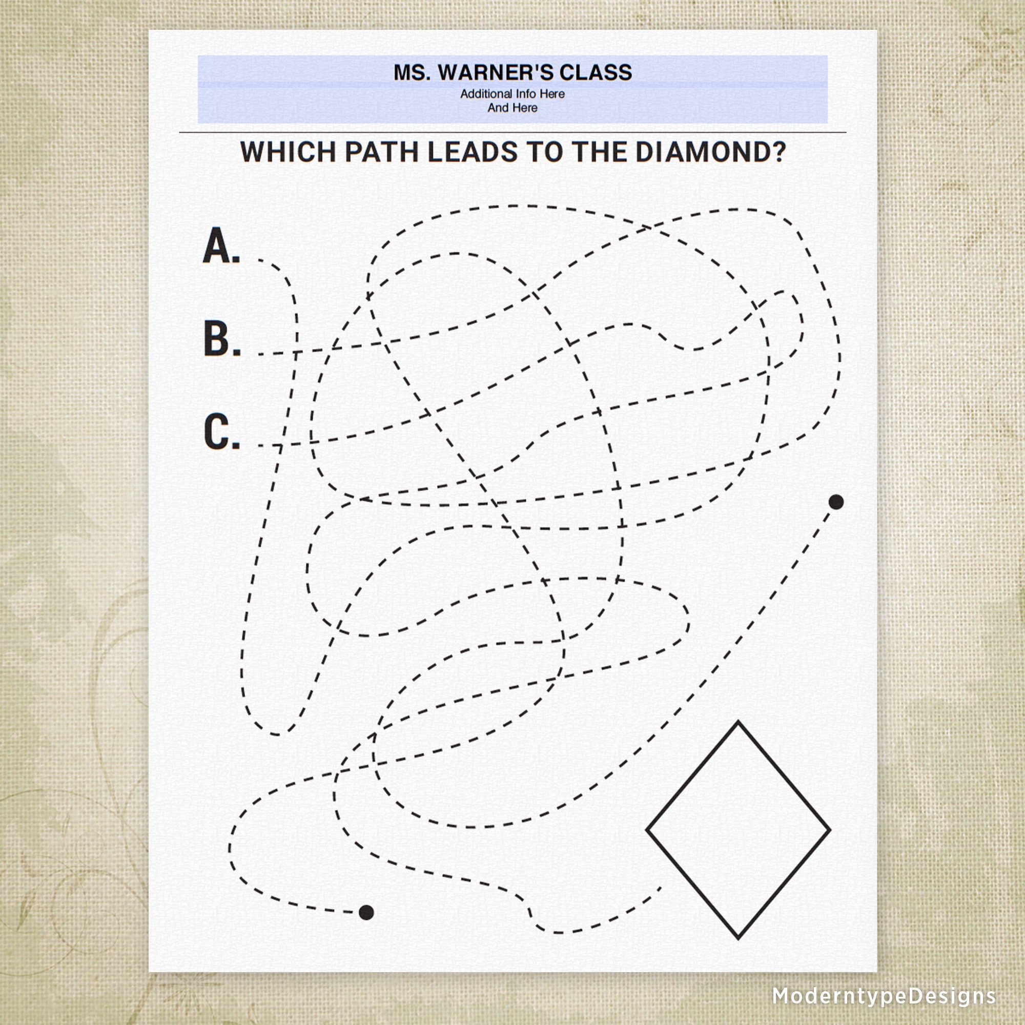 Find the Path to the Shape Printable Teacher Find It Puzzle - Etsy