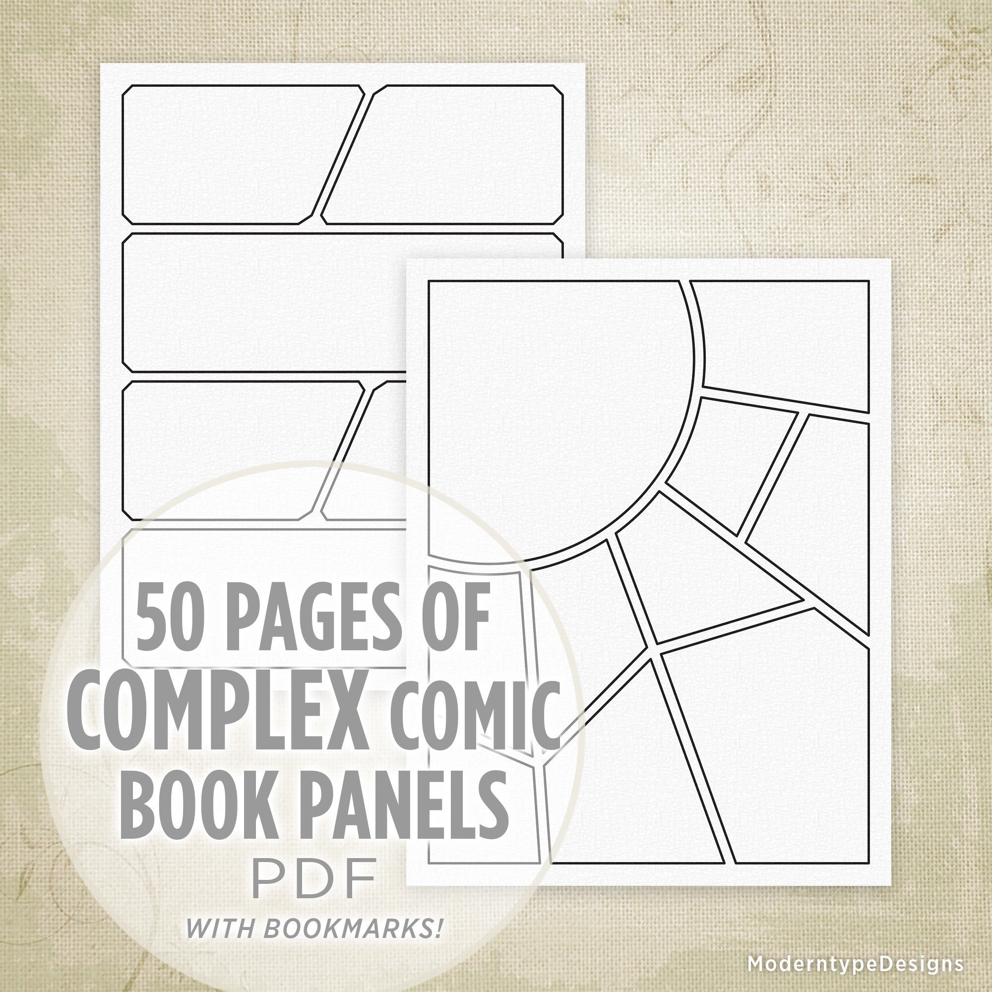 Complex Comic Book Panels With 50 Printable Pages Drawing Strips Art