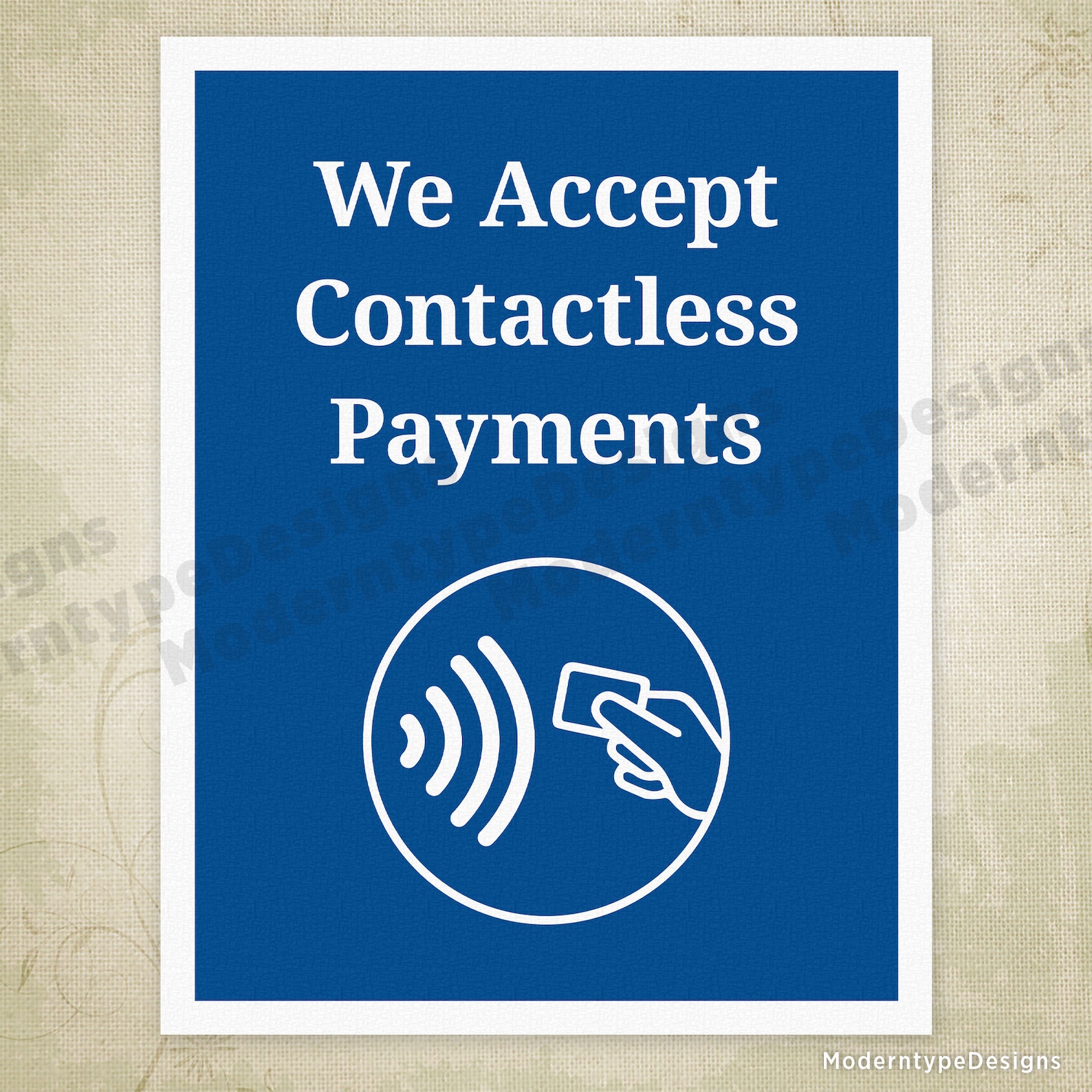 We Accept Contactless Payments Printable Sign Electronic - Etsy