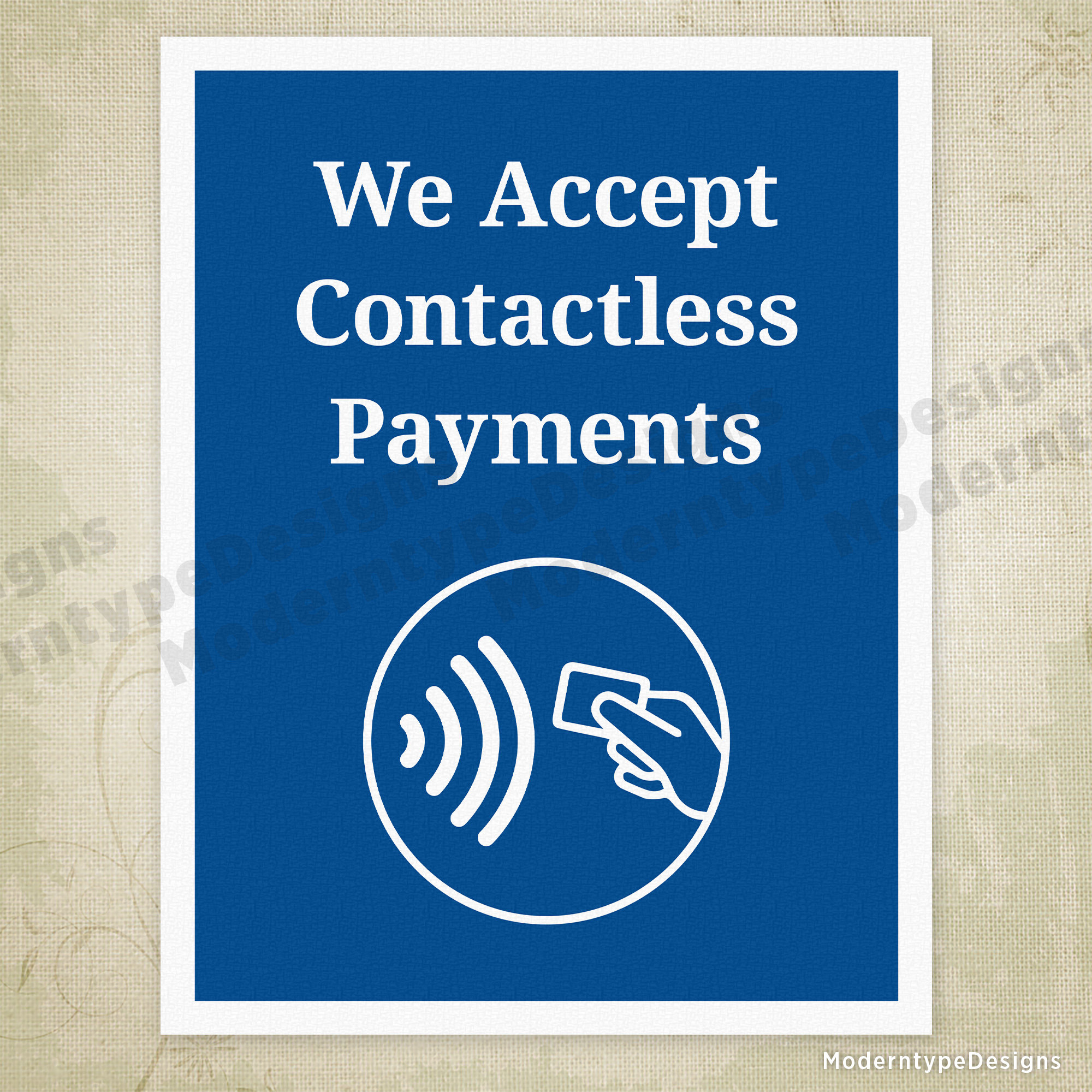 We Accept Contactless Payments Printable Sign, Electronic Transaction ...