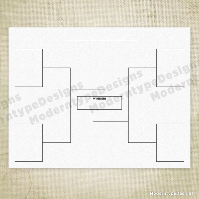 Sports Brackets Printable Digital Download, Tournament, Single ...