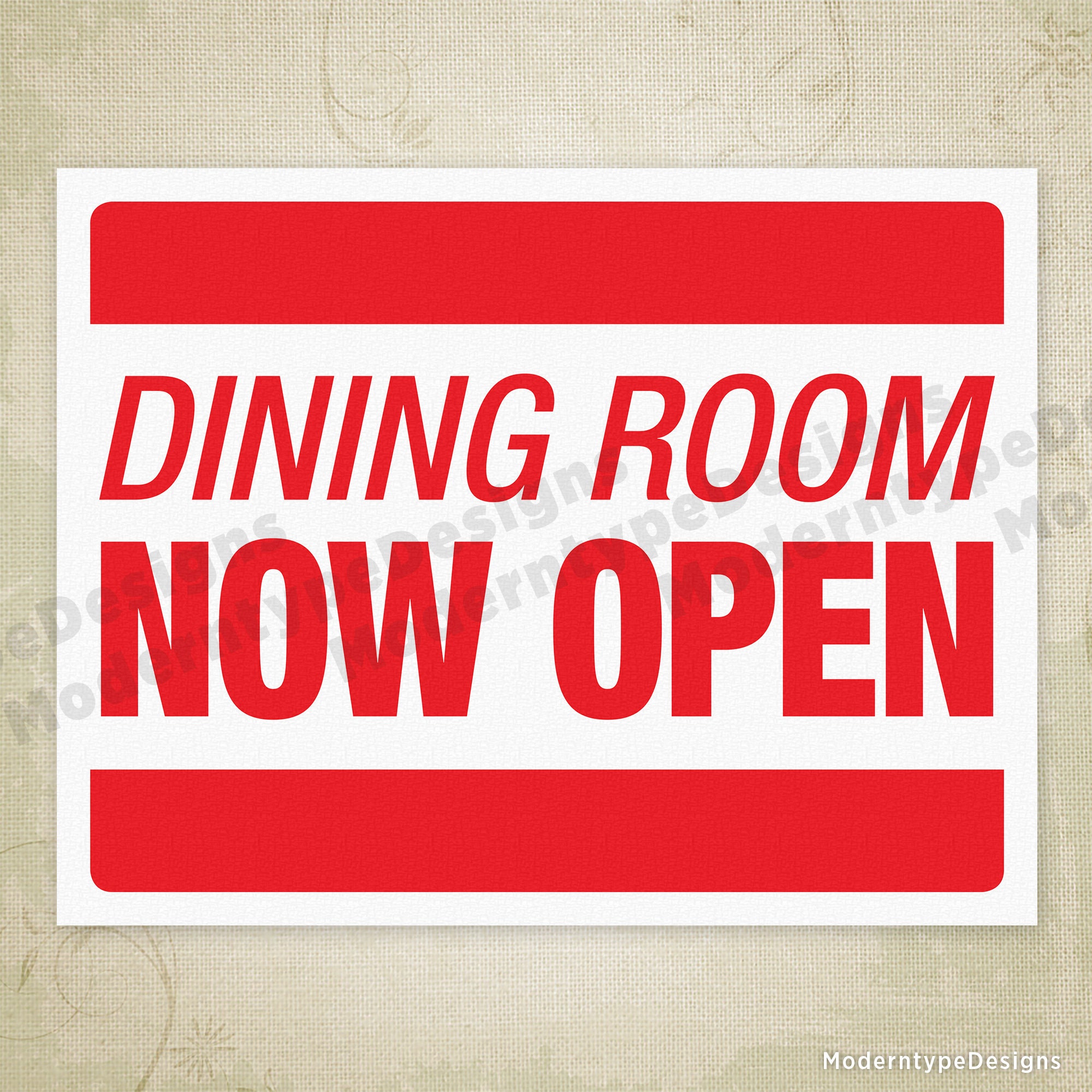 Dining Room Now Open Printable Sign, Restaurant Poster, In-house Eating ...