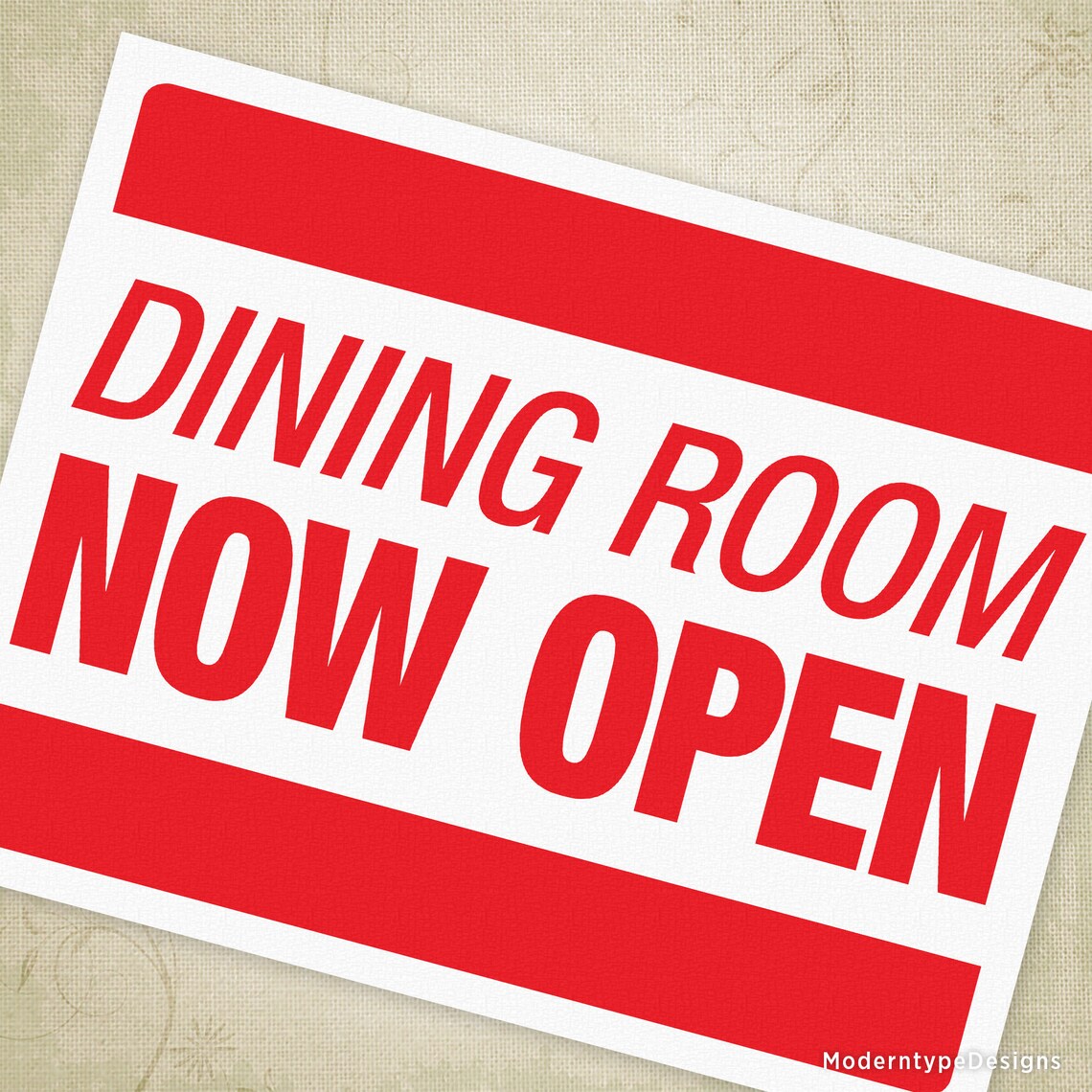 Dining Room Now Open Printable Sign, Restaurant Poster, In-house Eating ...