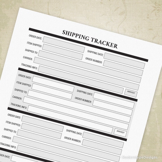 Shipping Tracker Log Printable Form Package Tracker Shipping | Etsy
