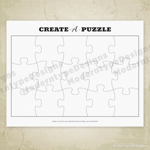 Create-a-puzzle Printable, DIY Jigsaw for Kids, Draw and Cut Puzzle ...