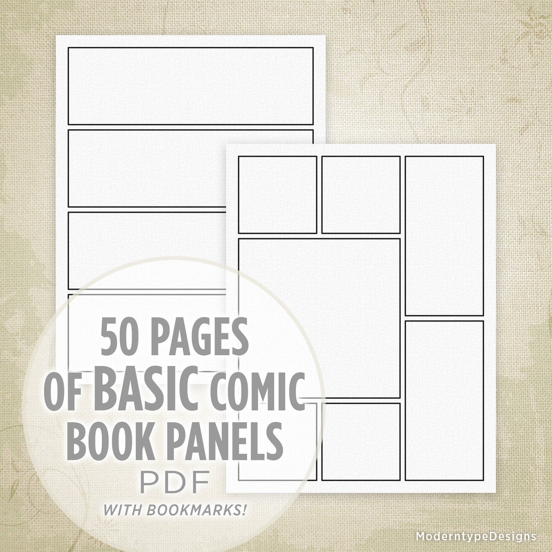 Basic Comic Book Panels With 50 Printable Pages, Drawing Strips, Art ...