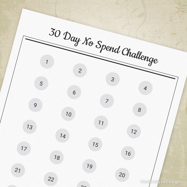 30 Day No Spend Challenge Printable Financial Planner Debt - Etsy