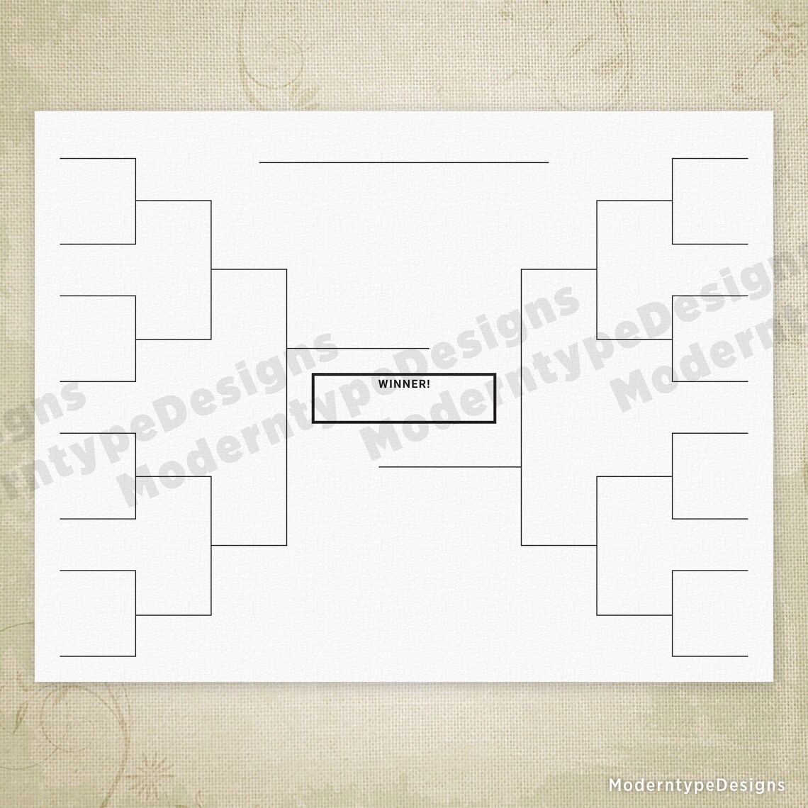 Sports Brackets Printable Digital Download, Tournament, Single ...