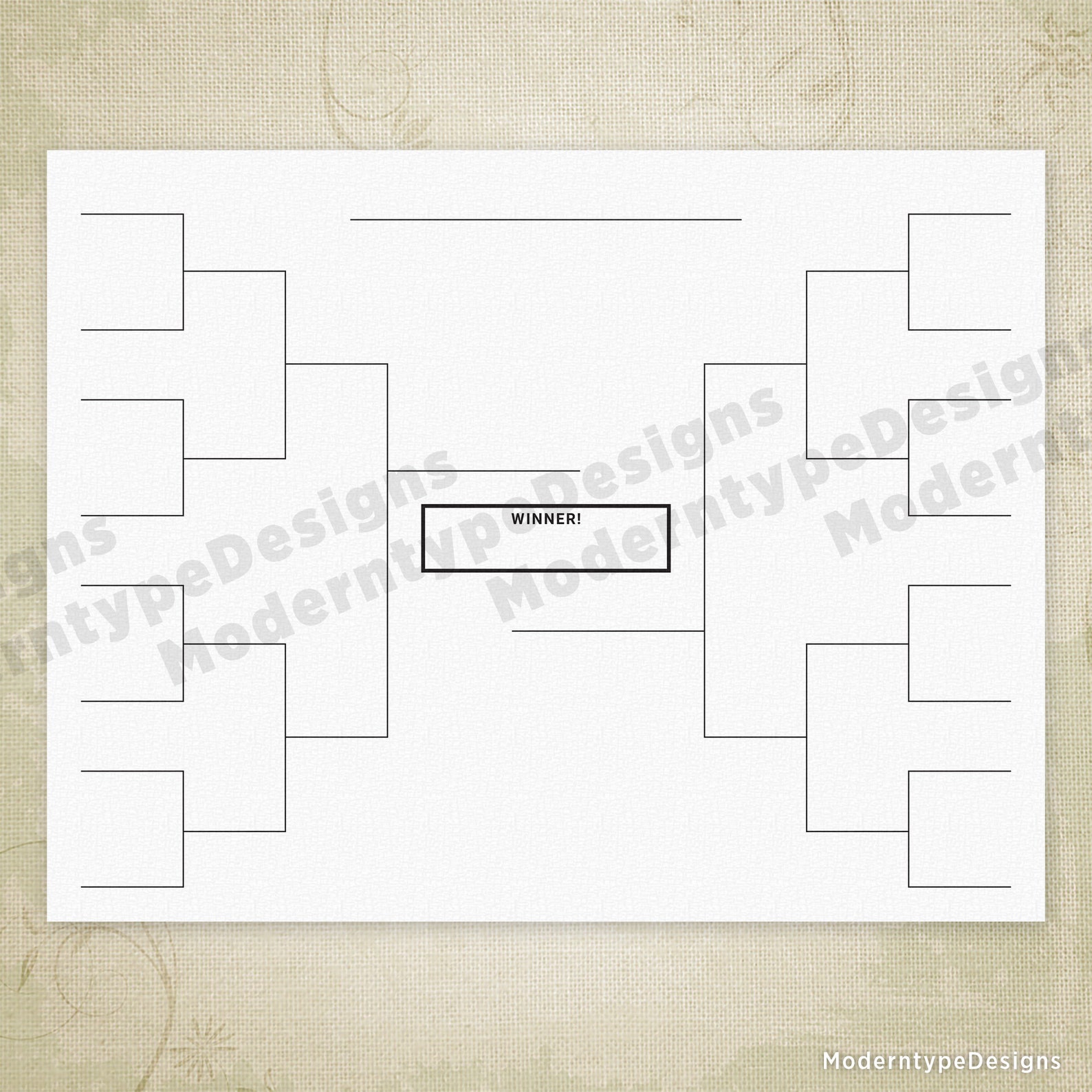 Sports Brackets Printable Digital Download, Tournament, Single ...