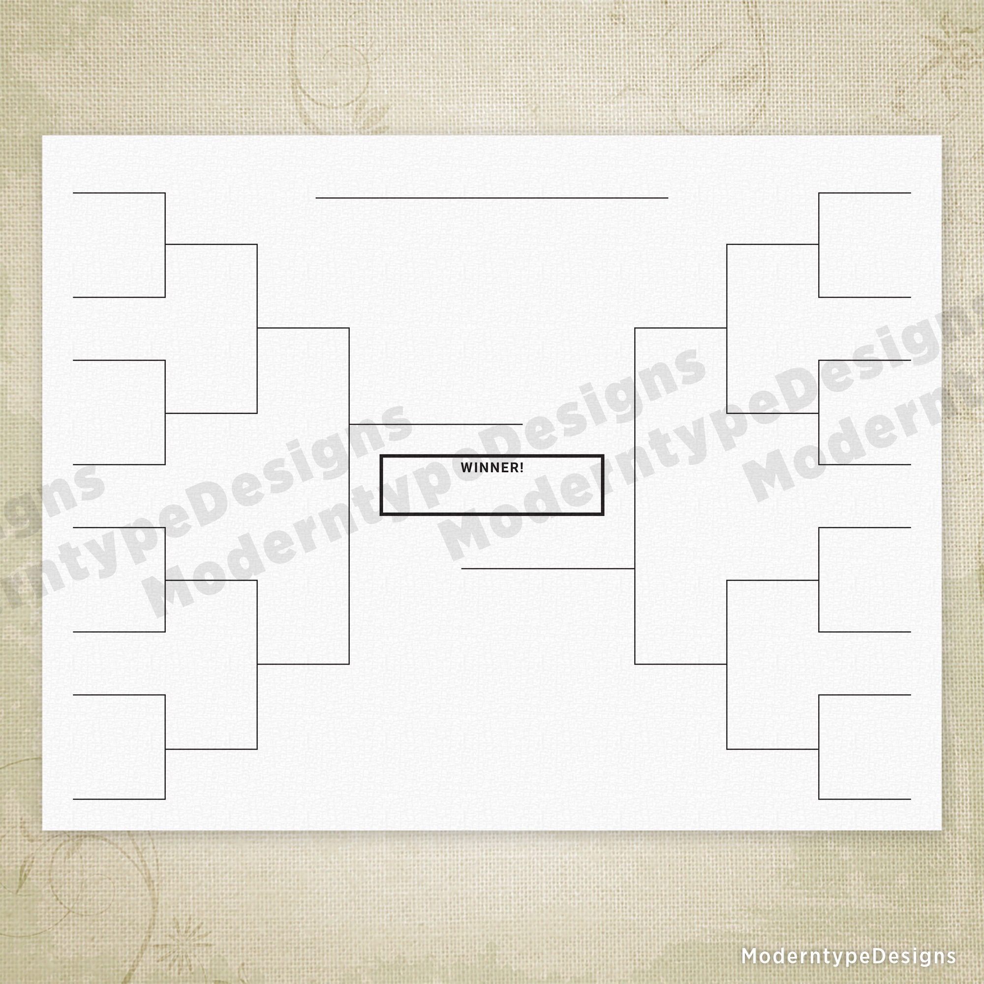 Sports Brackets Printable Digital Download, Tournament, Single ...
