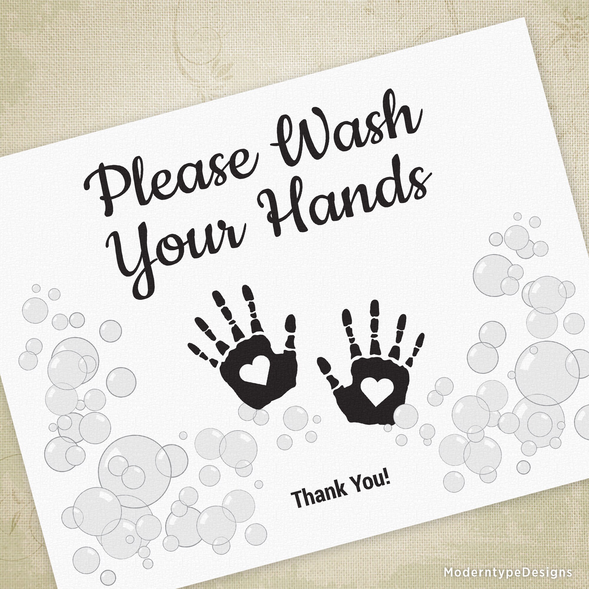 Children's Please Wash Your Hands Printable Sign, Daycare Poster ...