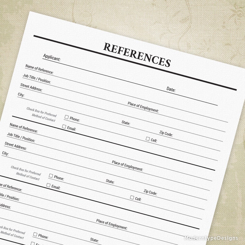 Job References Printable, Employment Names, Occupation Support, Digital ...