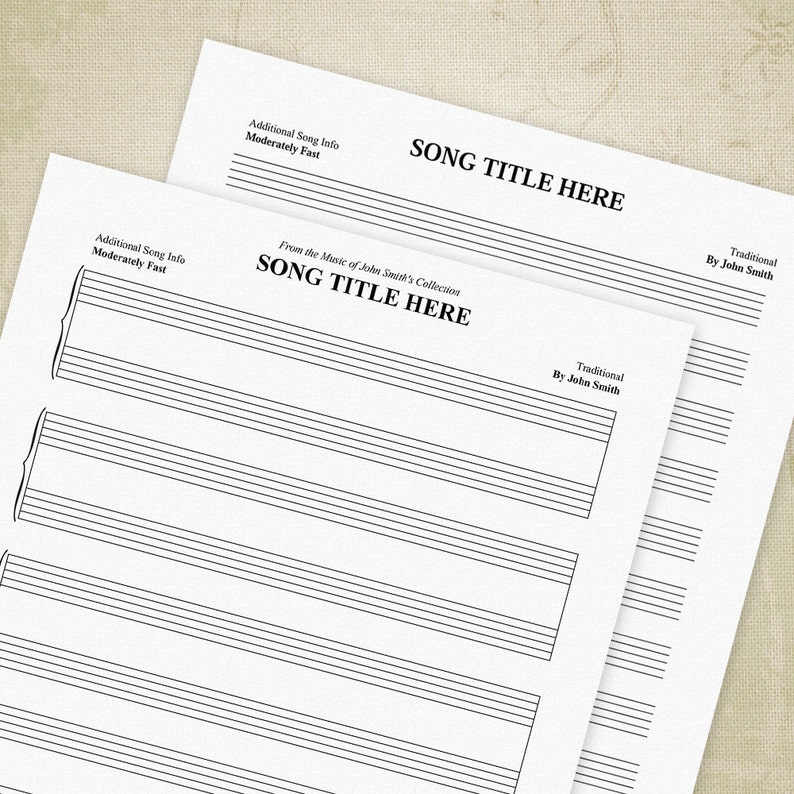 Music Staff Bar Charts Printable, Manuscript, Staves, Sheet Music ...