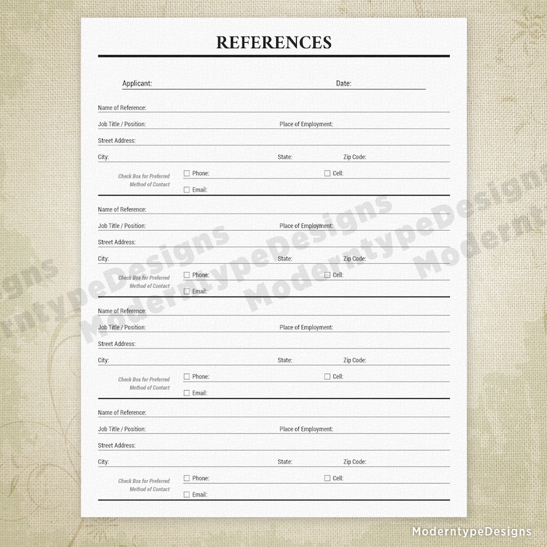 Job References Printable, Employment Names, Occupation Support, Digital ...