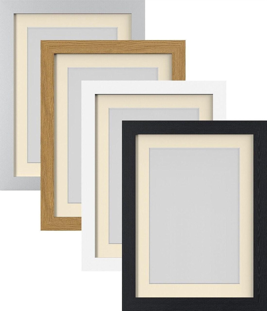 MODERN Photo Picture Poster Frames With Quality Ivory Mounts 4 Colours ...