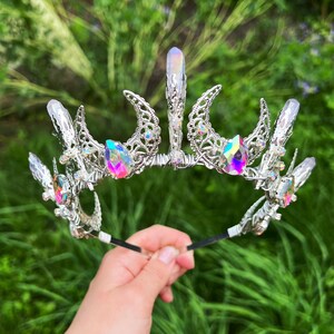 The Luna Aura Quartz Witch Crystal Crown (angel Aura Quartz Crown ...