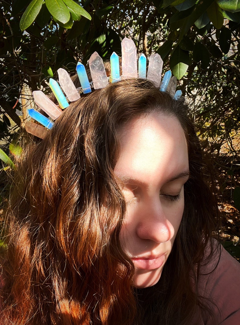 The Self-love Witch Crystal Crown polished Ross Quartz Crown - Etsy