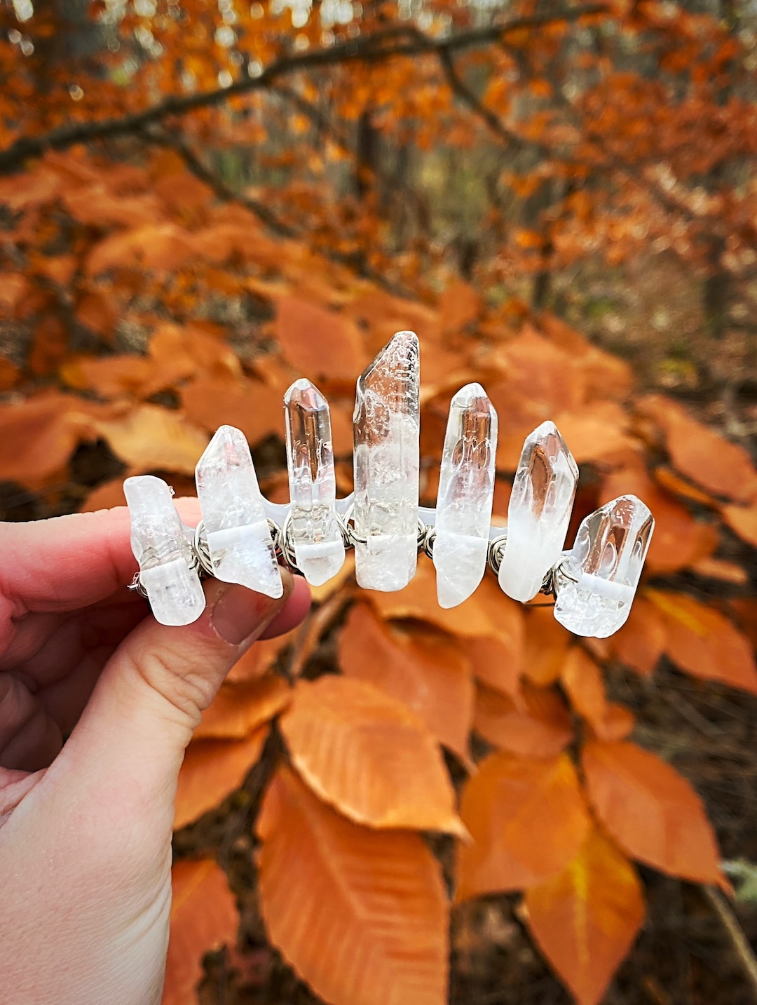 Mini Clear Quartz Crystal Crown: Silver Witch Headpiece - Etsy