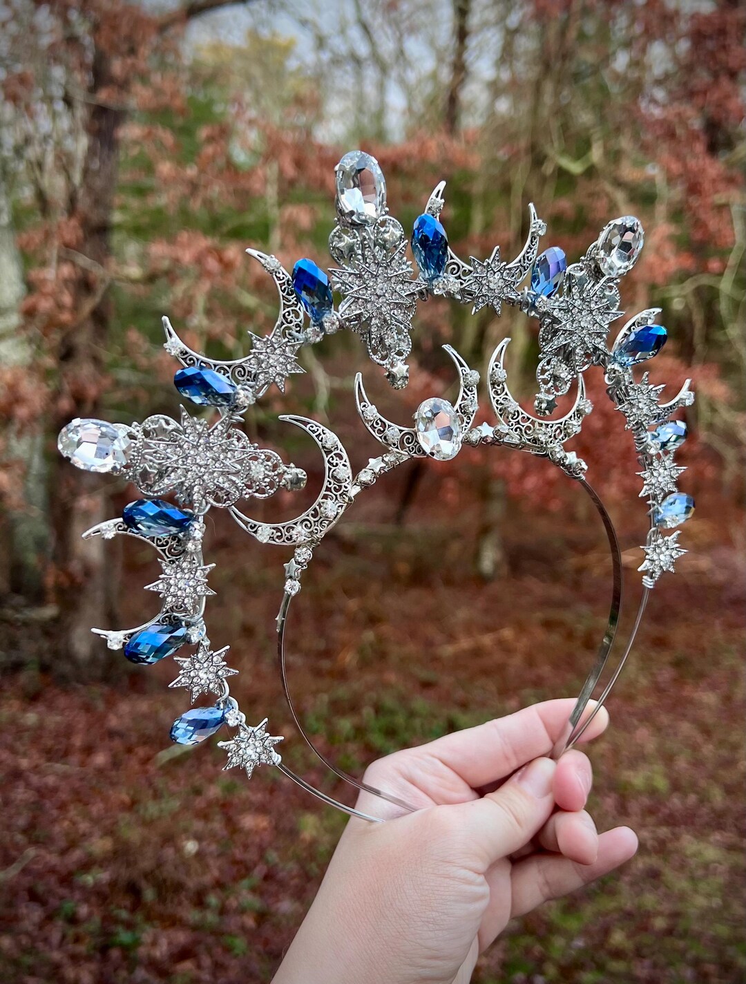 The Star Fall Crystal Crown, Halo Crown, Mermaid Crown, Bridal Crown ...