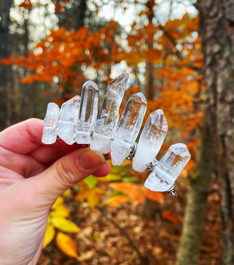 Mini Clear Quartz Crystal Crown: Silver Witch Headpiece - Etsy