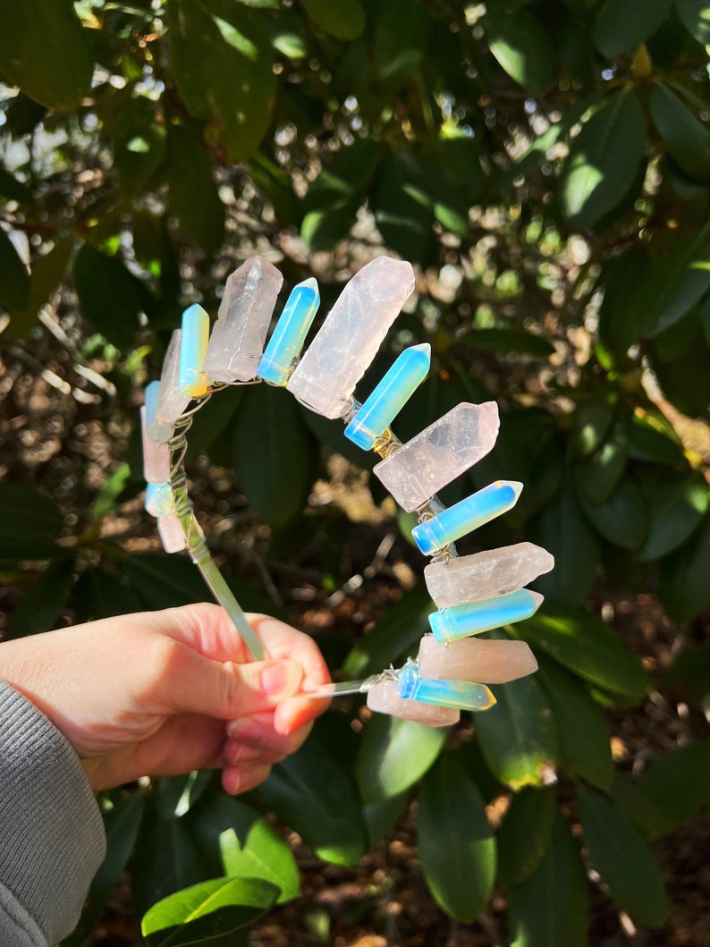 The Self-love Witch Crystal Crown polished Ross Quartz Crown - Etsy