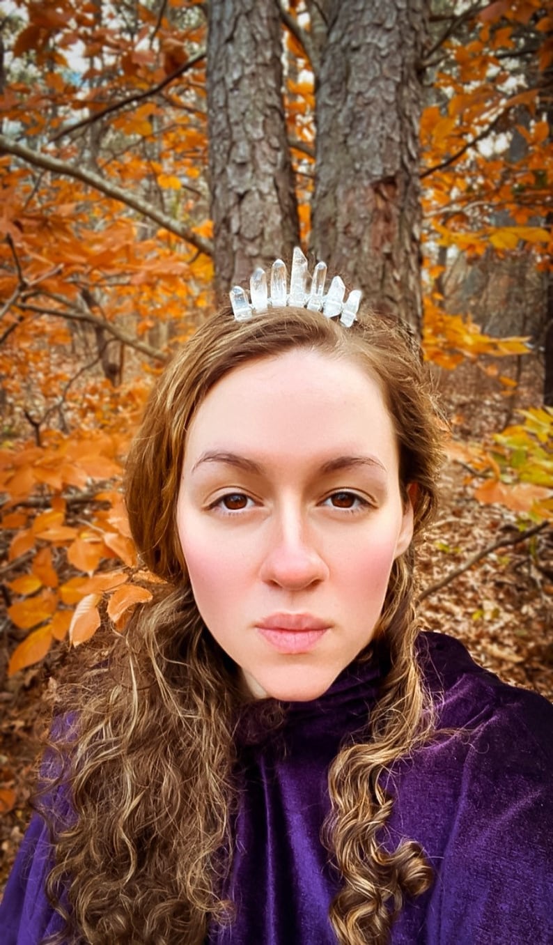 Mini Clear Quartz Crystal Crown: Silver Witch Headpiece - Etsy