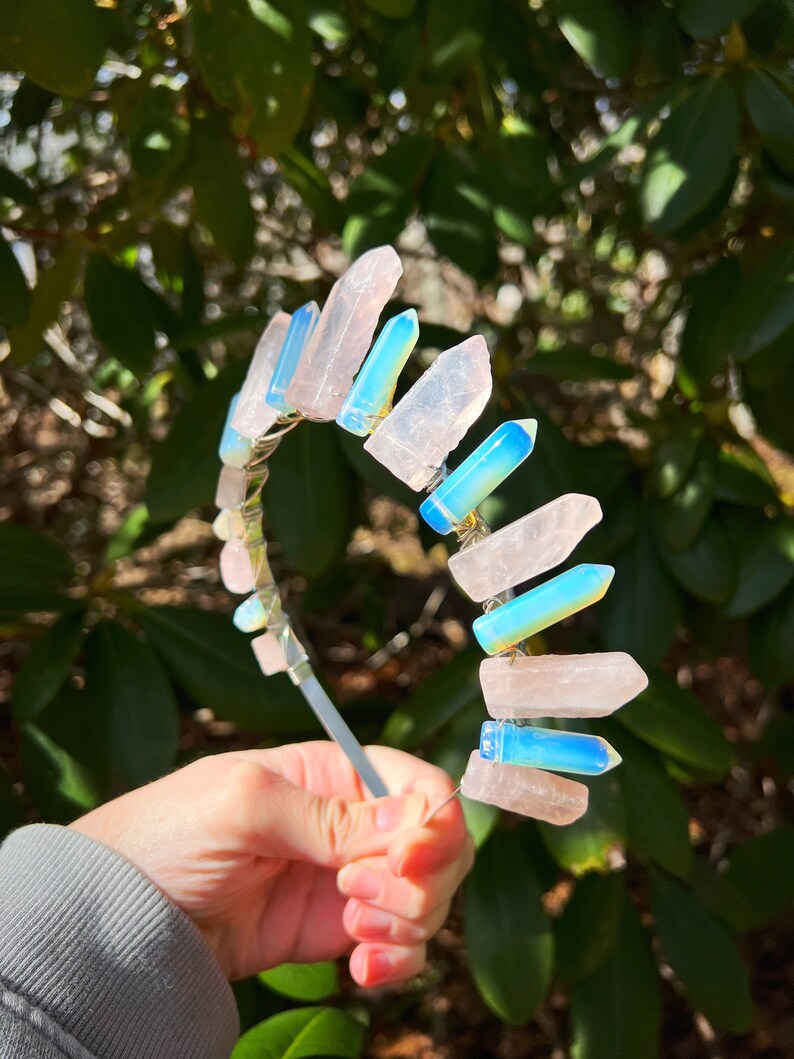 The Self-love Witch Crystal Crown polished Ross Quartz Crown - Etsy