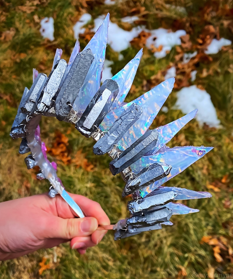 The Silver Holo Siren Queen Crystal Crown | Etsy
