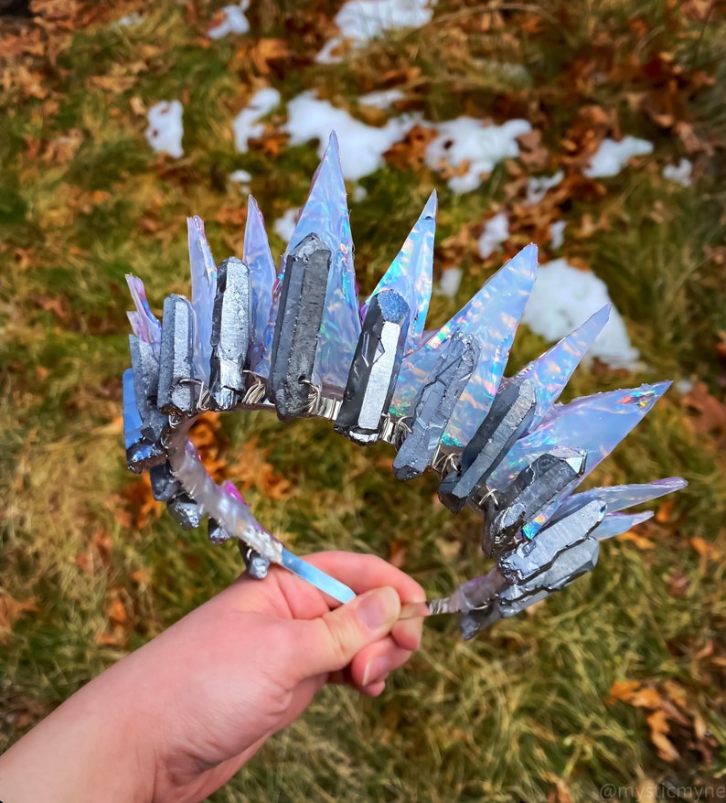 The Silver Holo Siren Queen Crystal Crown | Etsy