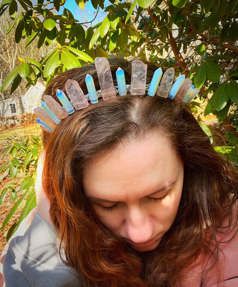 The Self-love Witch Crystal Crown polished Ross Quartz Crown - Etsy