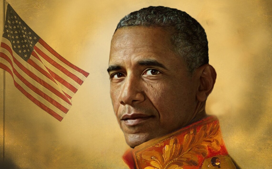 Barack Obama Poster Classical Painting Regal Art General | Etsy
