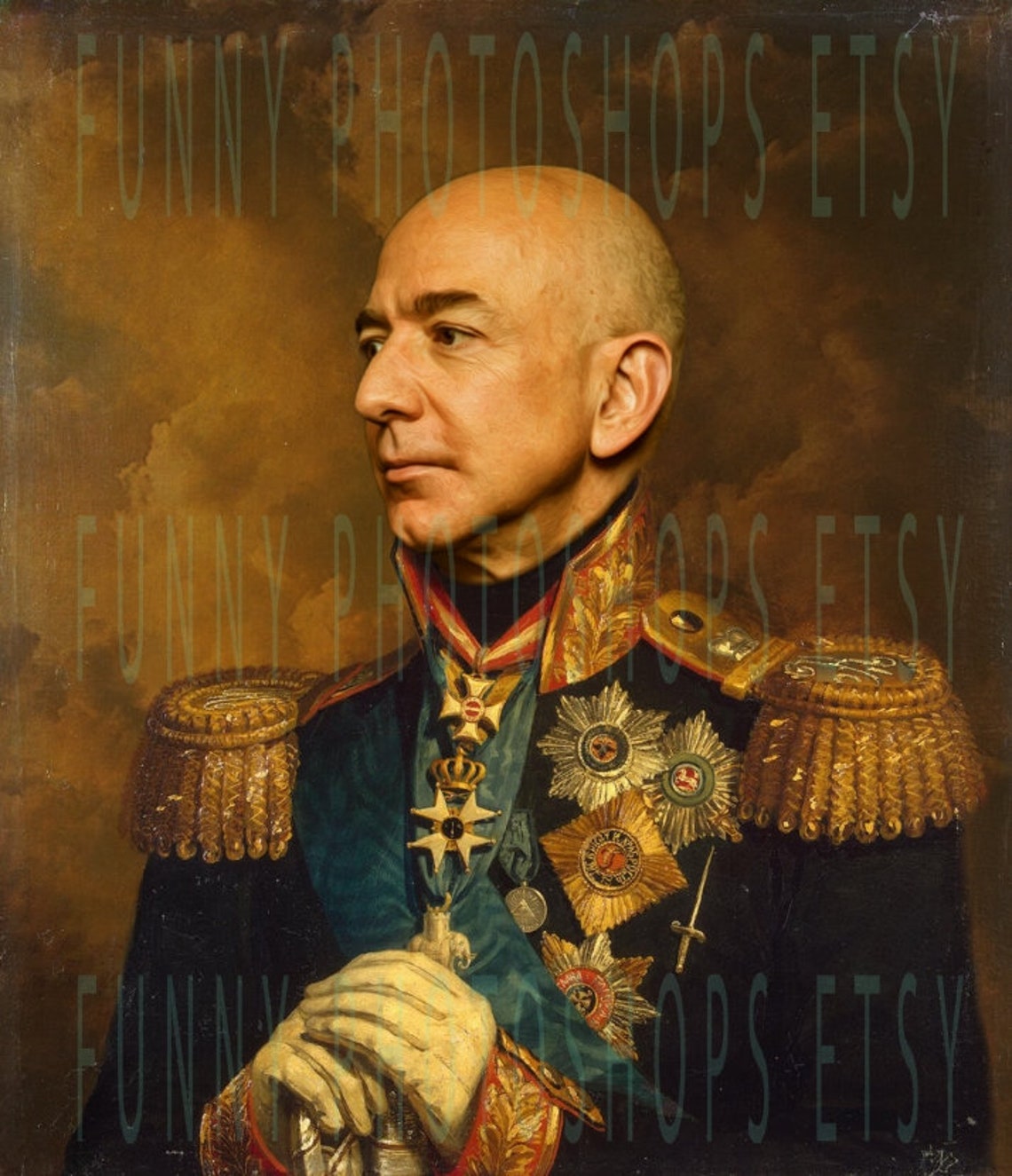 Jeff Bezos Classical Painting as General Regal Art - Etsy