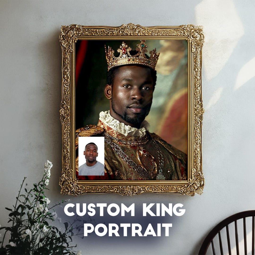 Custom Royal King Portrait From Photo, Turn Me Royal, King Portrait ...