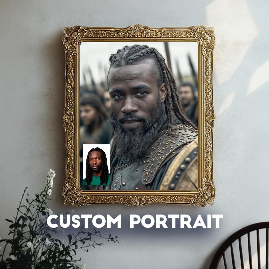 Custom Viking Male Portrait From Photo, Personalized Viking Warrior ...